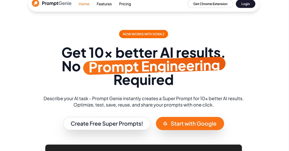 Prompt Genie - Turn a simple idea into a high‑impact AI p... | Somi AI